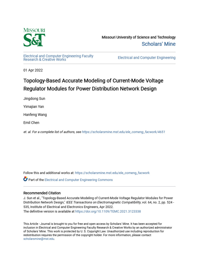 Topology-Based Accurate Modeling of Current-Mode Voltage Regulato | PDF ...