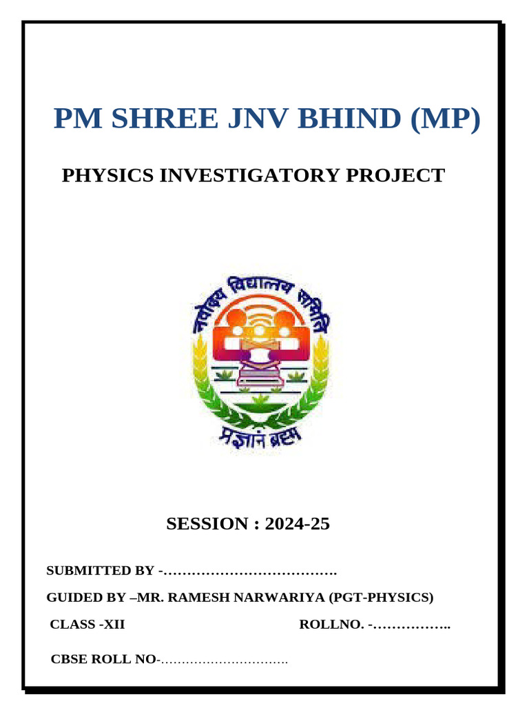 Physics Investigatory Project Shivangi and Nirjala | PDF