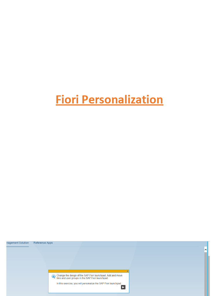 SAPFIORI-Detailed Document On Personalisation of SAP Fiori | PDF