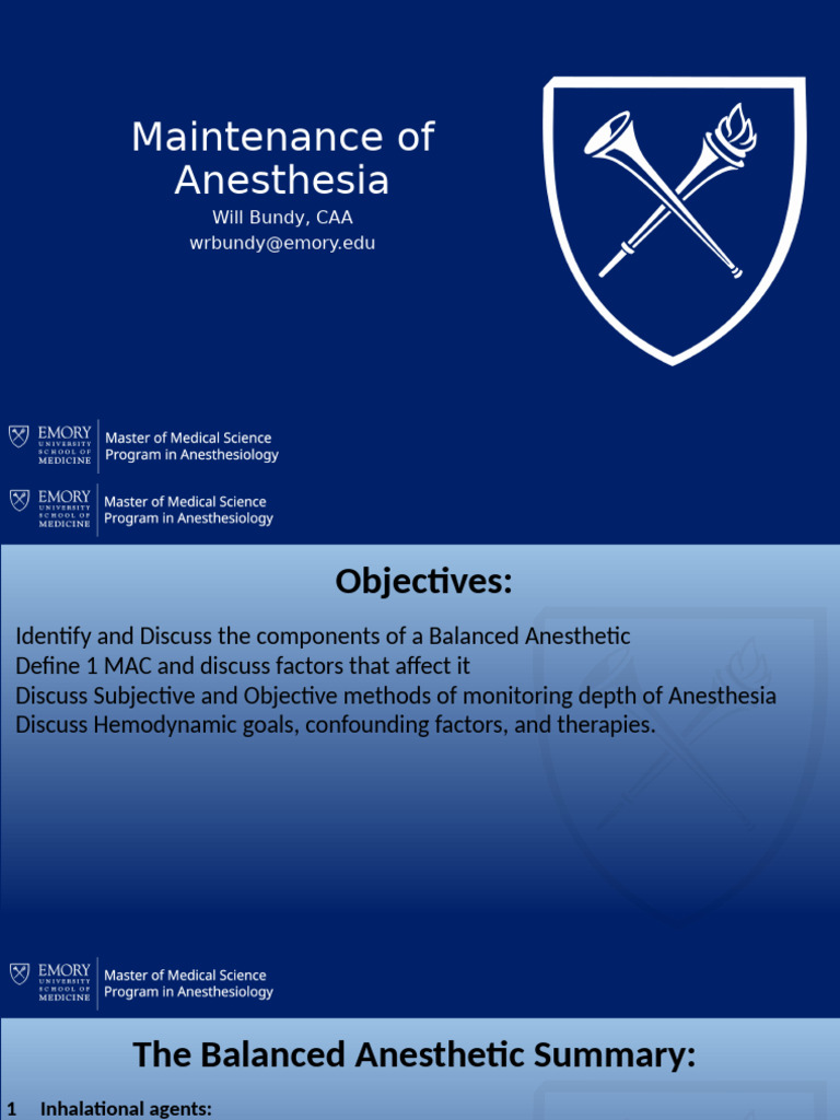 Maintenance of Anesthesia Student | PDF | Anesthesia | Analgesic