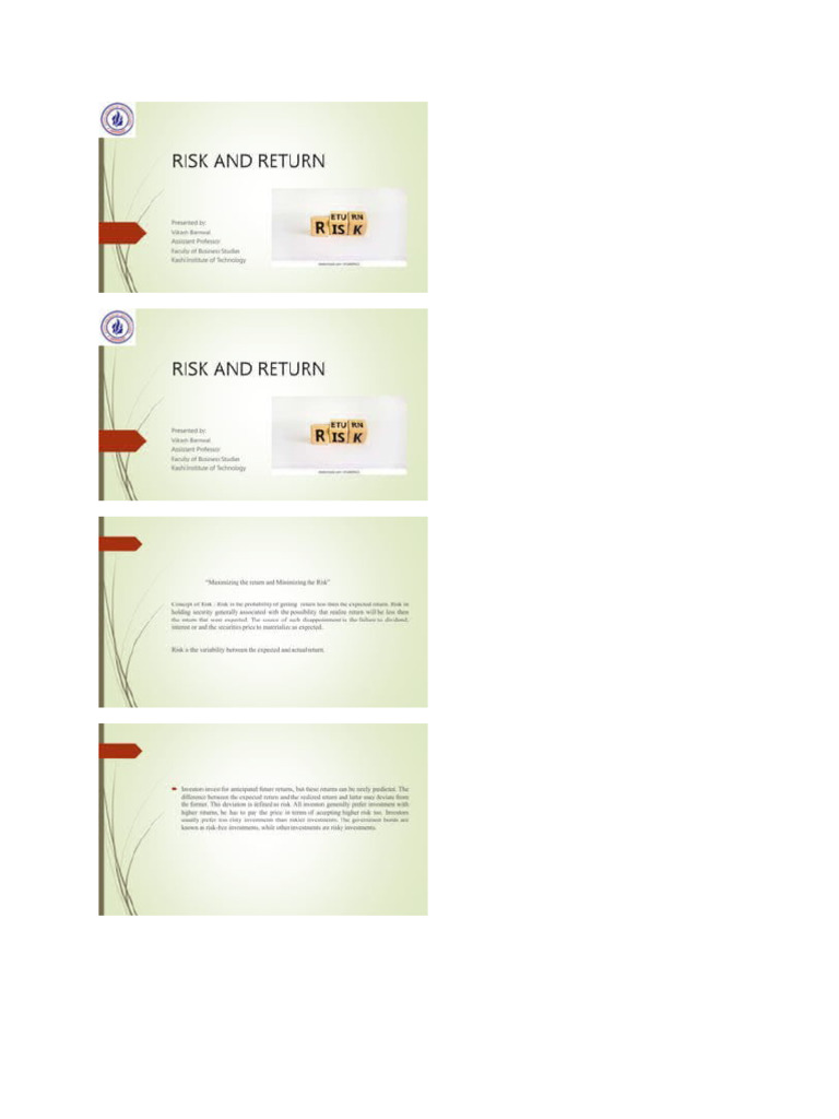 Risk and return | PDF