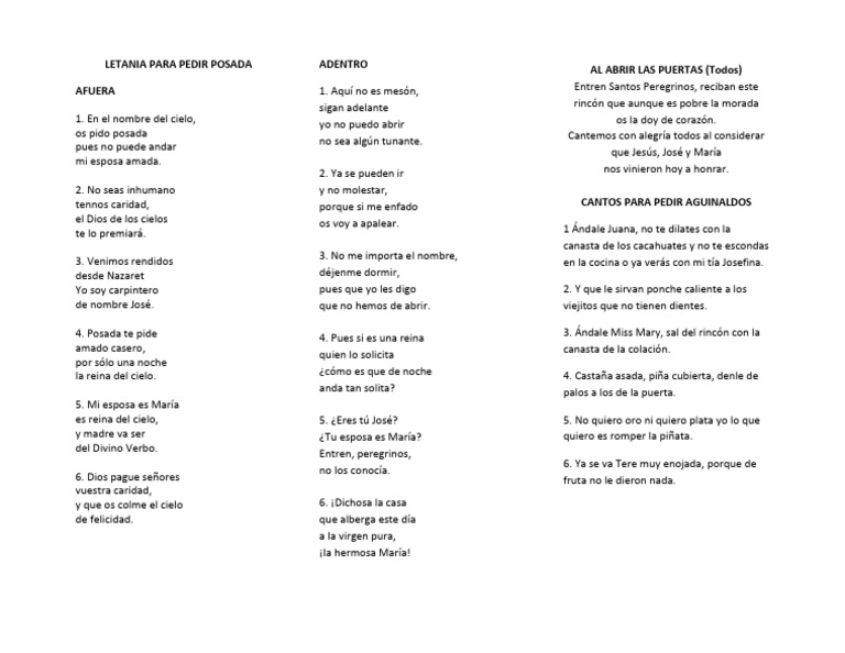 Letania para Pedir Posada-Final | PDF | María, madre de Jesús