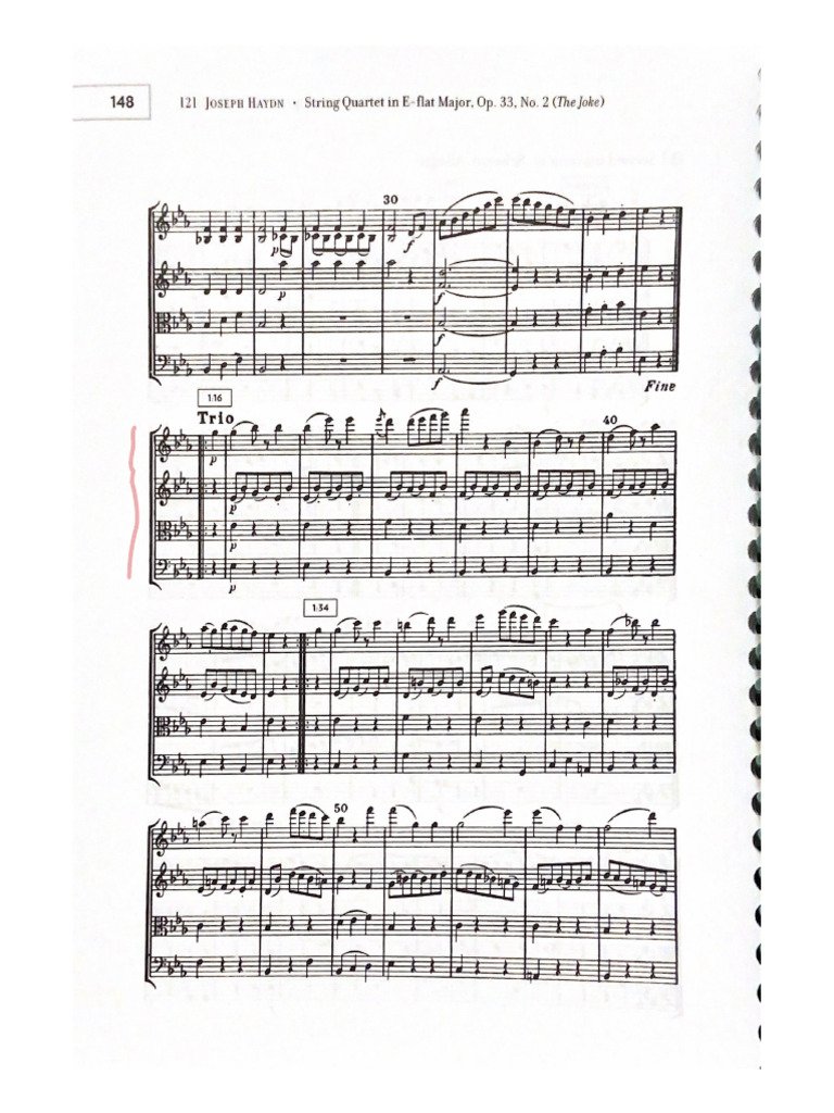 121 JoSEPH HAYDN - String Quartet in E-Flat Major, Op. 33, No. 2 (The Joke) | PDF
