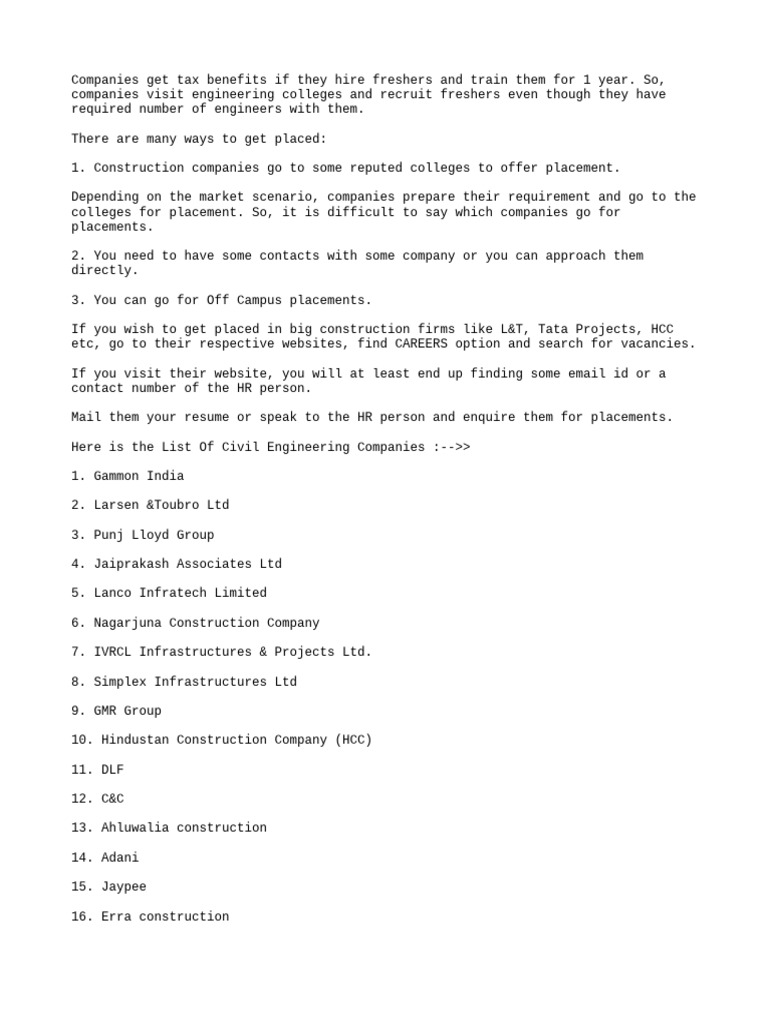 Civil Engineering Companies | PDF