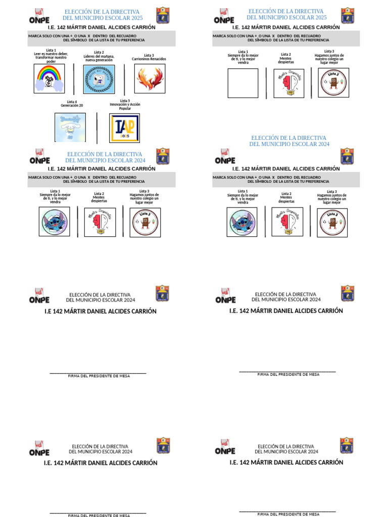 Cedula de Votación 2024 | PDF