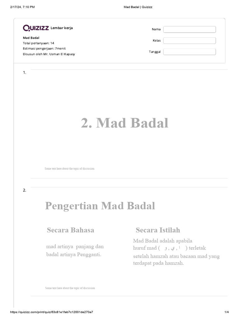 Mad Badal _ Quizizz | PDF