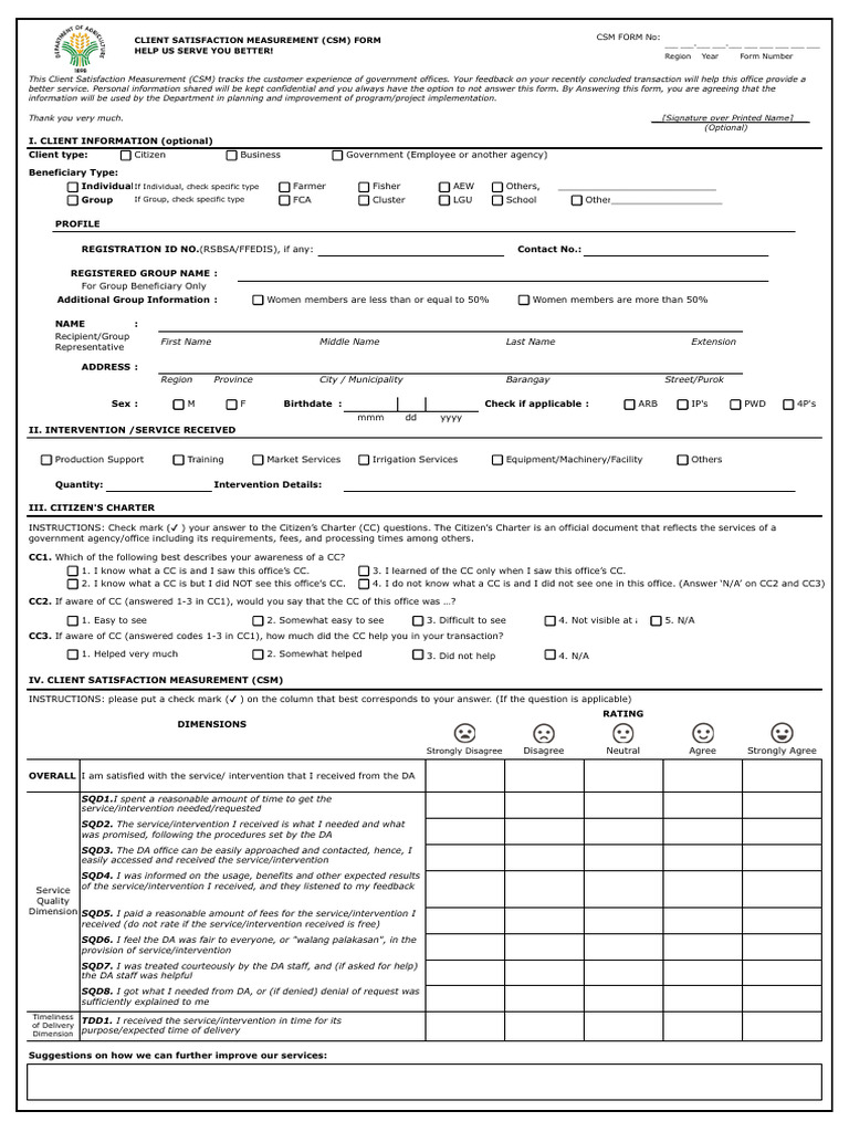 V2 - Client Satisfaction Measurement CSM New | PDF