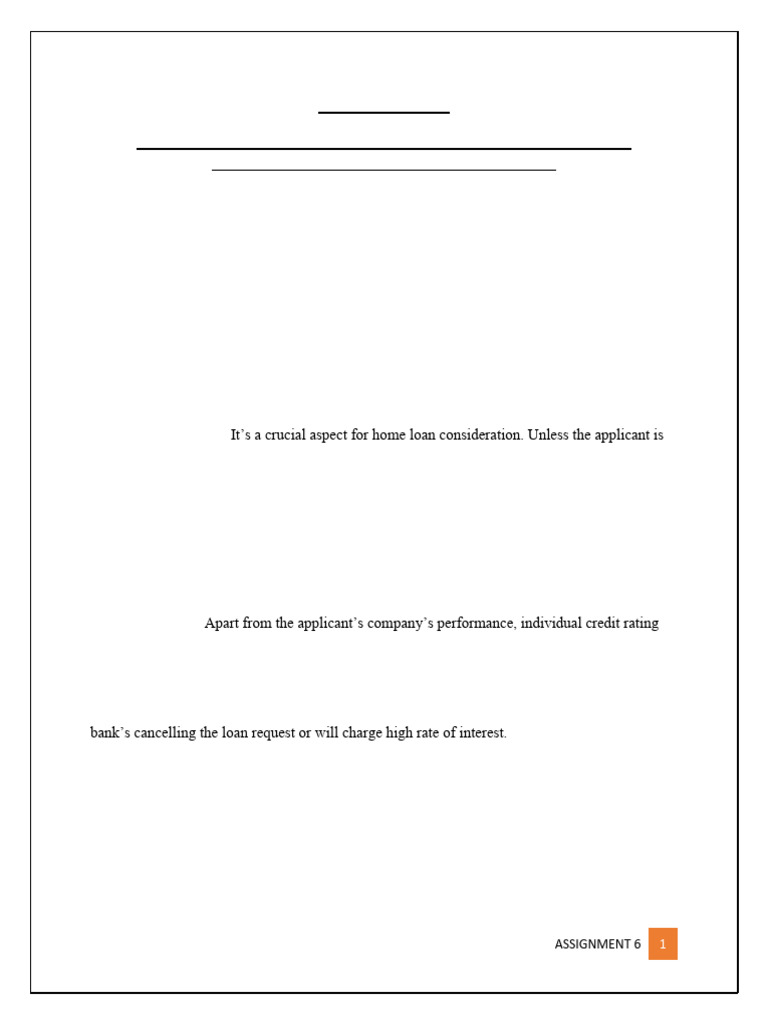 Assignment 6 Pdf Loans Mortgages