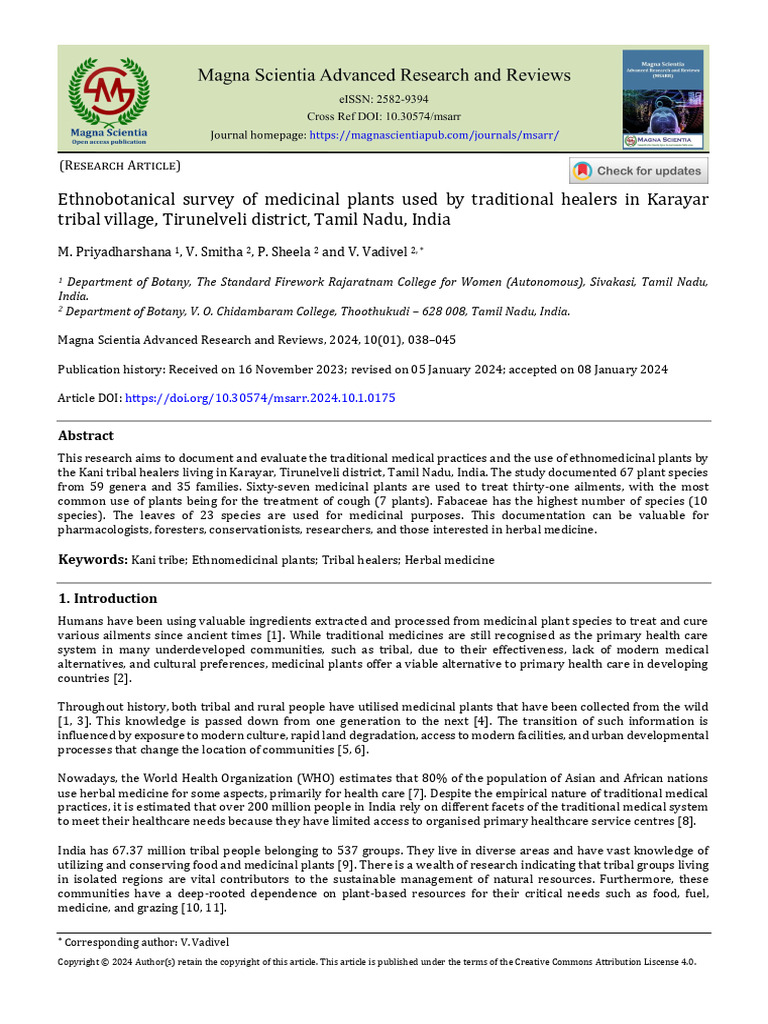 MSARR-2023-0175 | PDF | Ethnobotany | Traditional Medicine