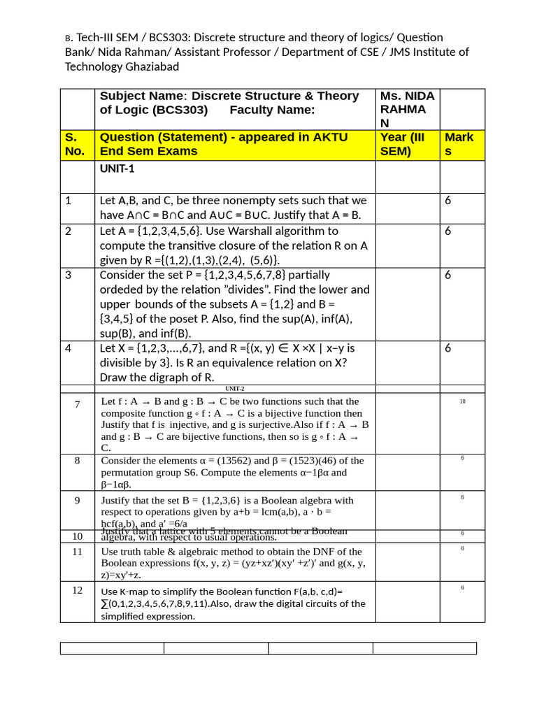 Dstl Question Bank | PDF | Boolean Algebra | Teaching Mathematics