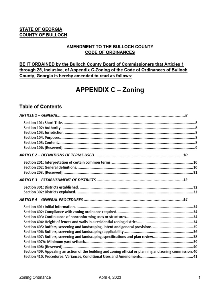 Appendix-C-Zoning-ADOPTED-4_4_23-002-002 | PDF | Agriculture | Zoning