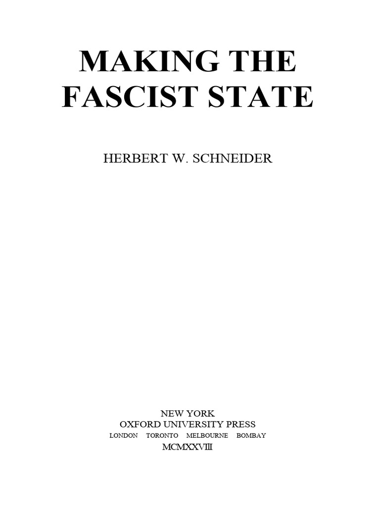 Schneider, Making The Fascist State | PDF | Fascism | Benito Mussolini