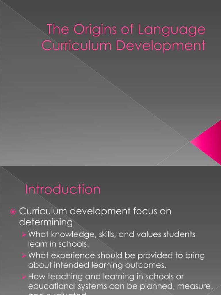 Origins of Language Curriculum Development | PDF