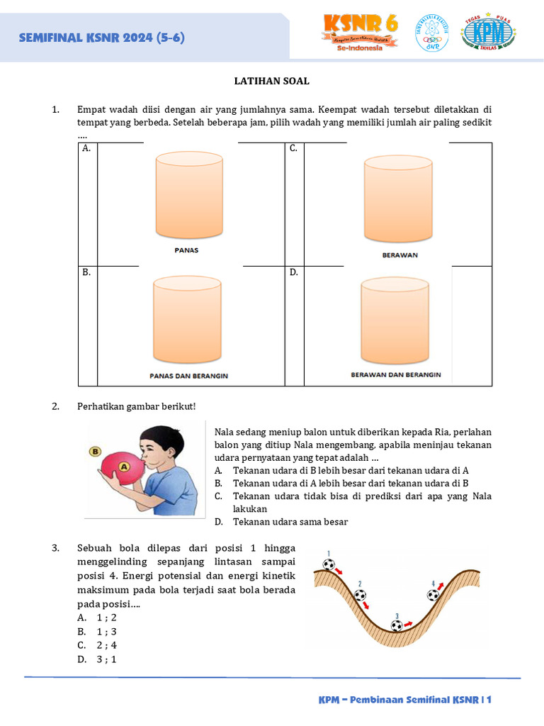 Soal Semifinal KSNR Kelas 5-6 2024 | PDF