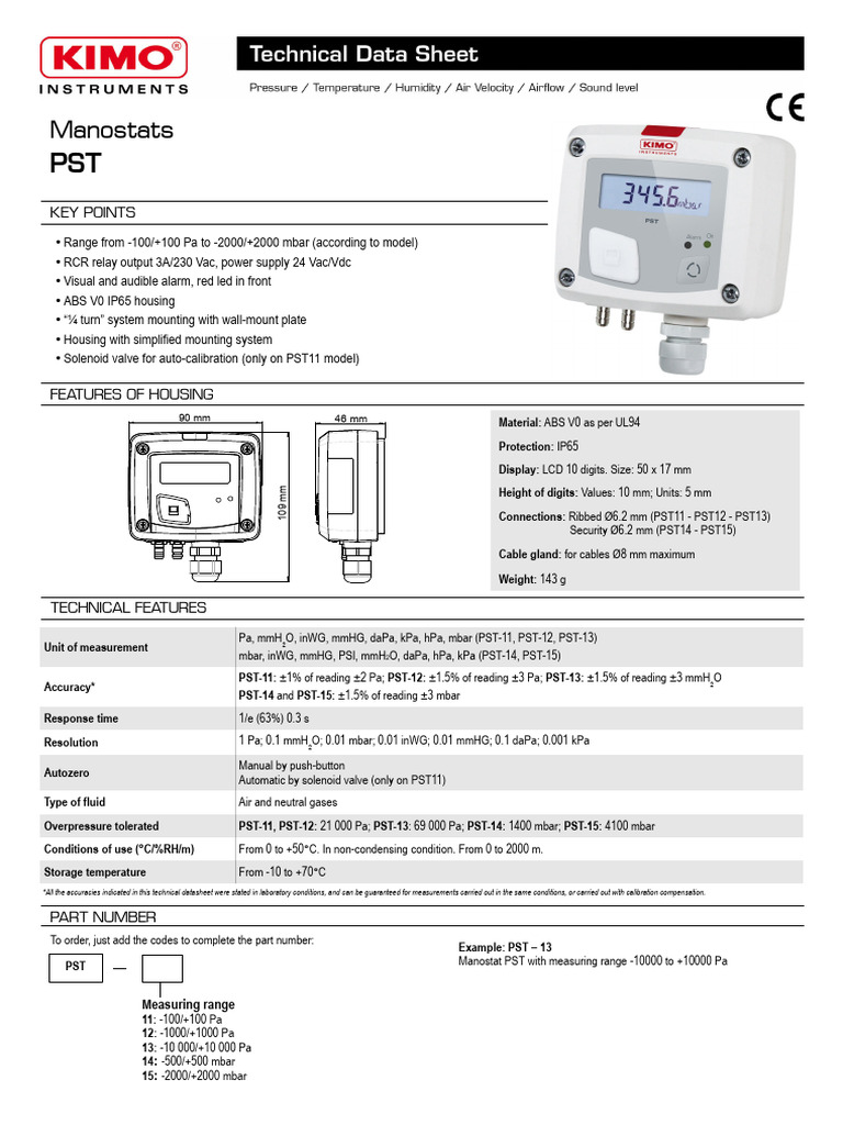 Datasheet Kimo PST_18434960 | PDF | Pascal (Unit) | Manufactured Goods