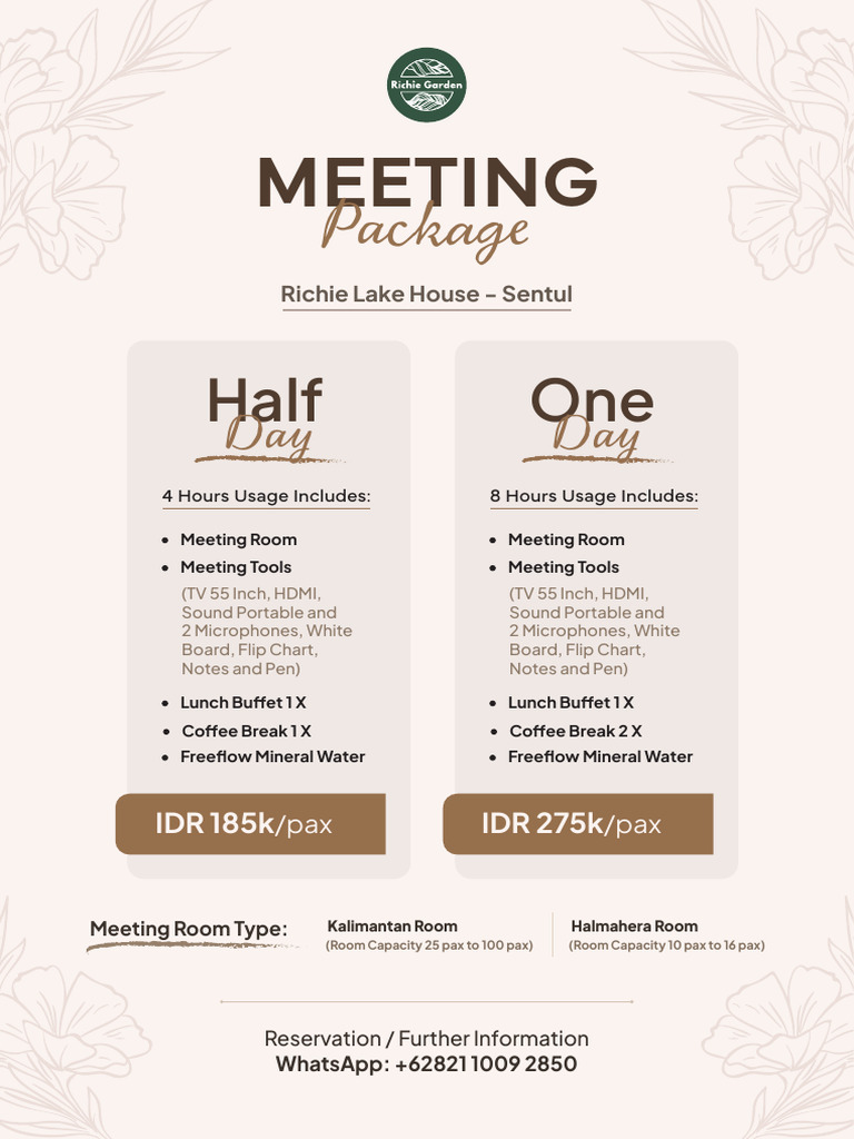 Meeting Packages at Richie Lake House | PDF | Food And Drink | Prepared ...