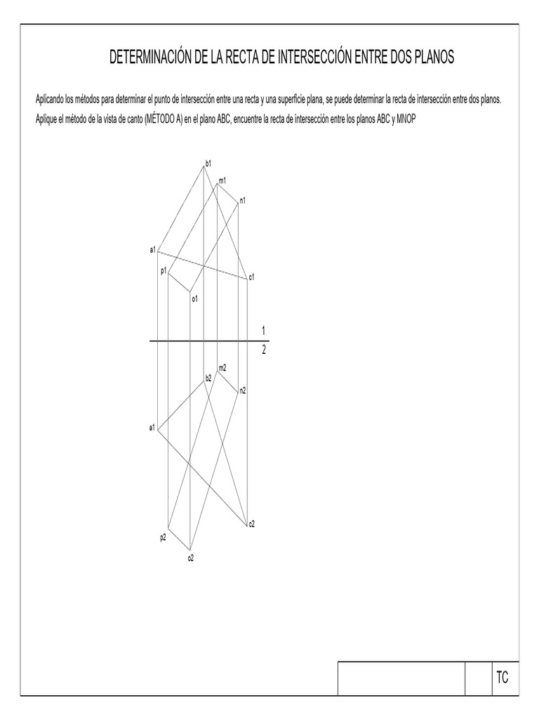 L-5 Ejercicio - Intersección entre dos planos - METODO A - 22 | PDF