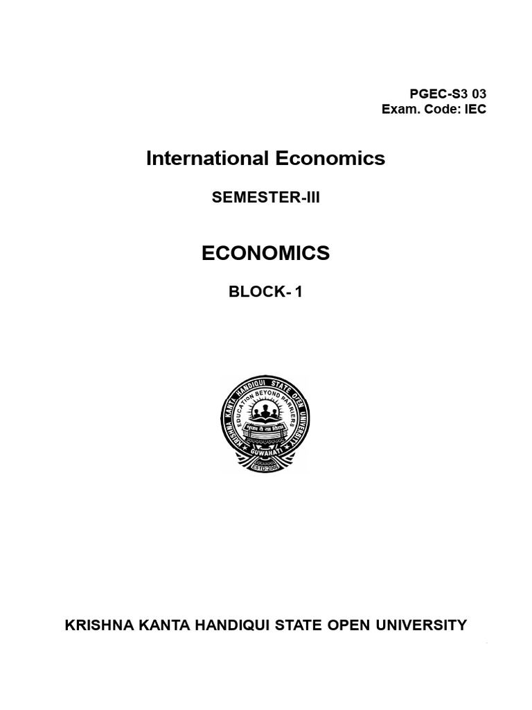 Block 1 | PDF | Economics | International Economics