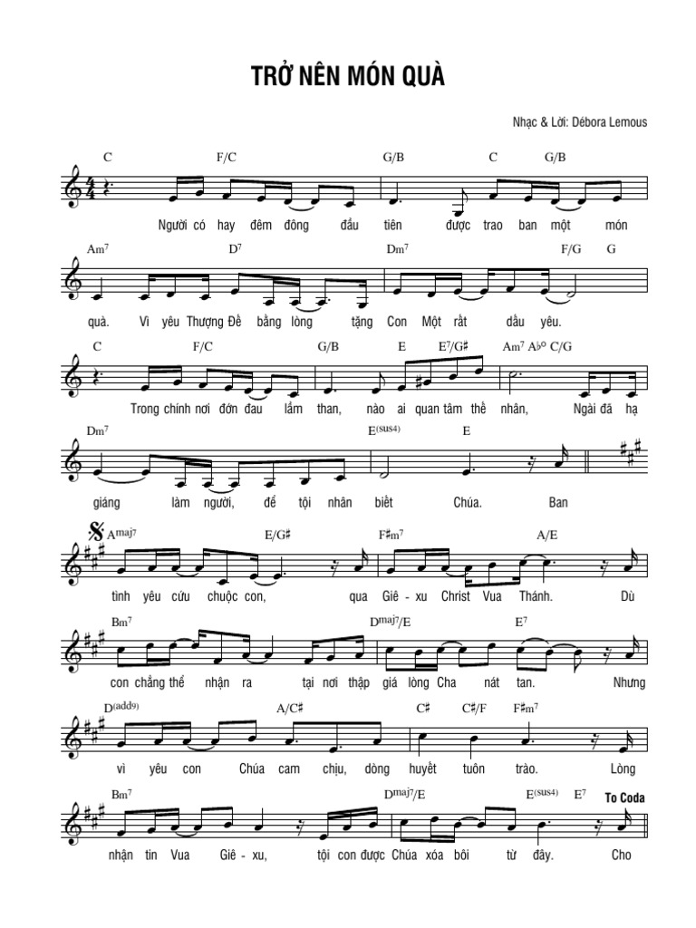 TRỞ NÊN MÓN QUÀ Music Sheet | PDF