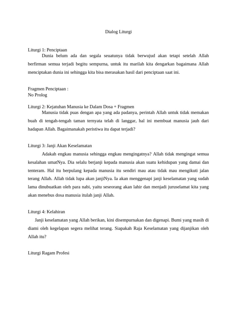 Dialog Liturgi | PDF