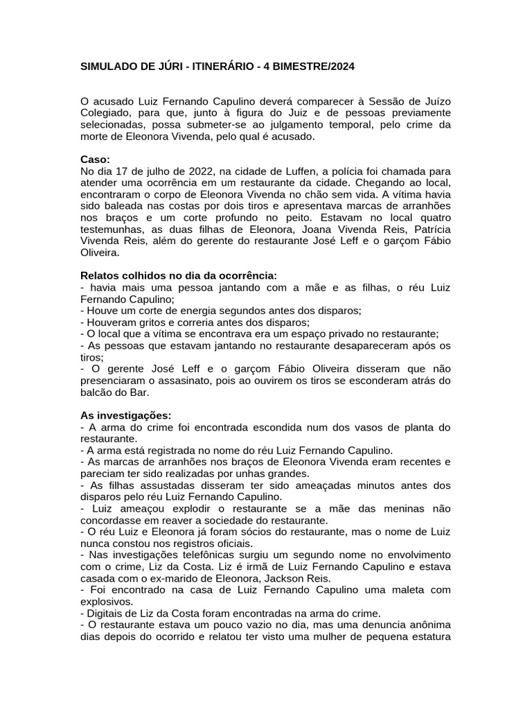 Simulado de Juri - Itinerário.2024 | PDF