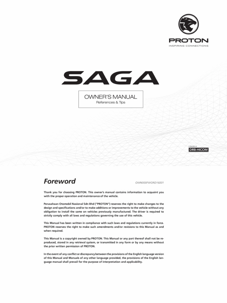 SAGA Owners Manual Sept2022 Compressed | PDF | Airbag | Seat Belt