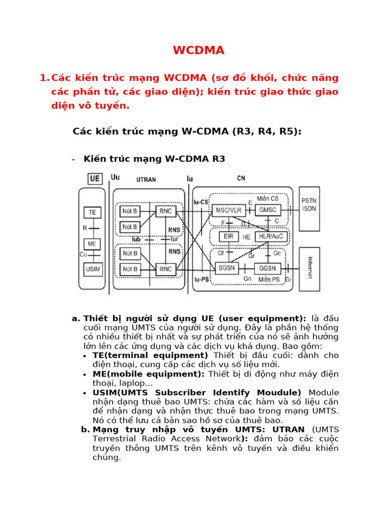 Wcdma - de Cuong On Tap | PDF