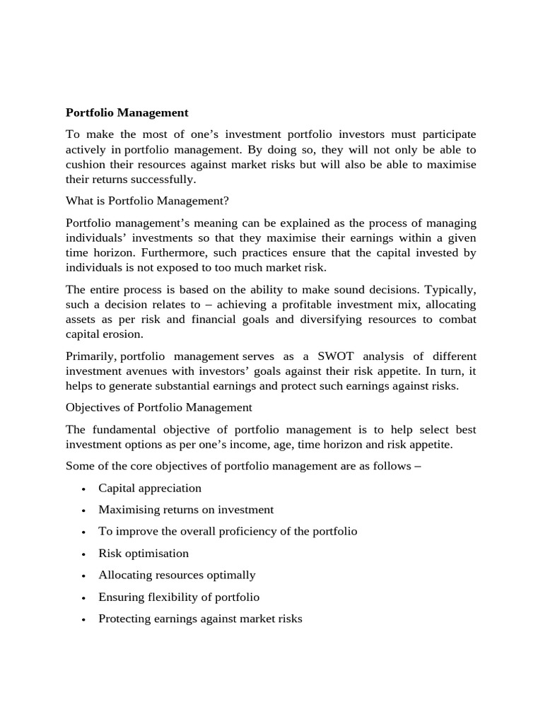 portfolio management | PDF | Swap (Finance) | Derivative (Finance)