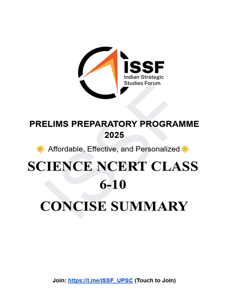 Science Ncert Class 6-10 Concise Summary | PDF | Digestion | Leaf