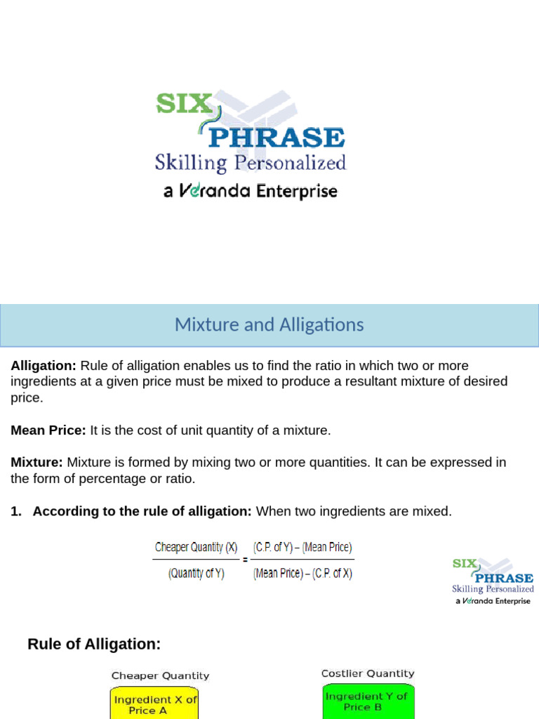 DD - Mixture and Alligations | PDF