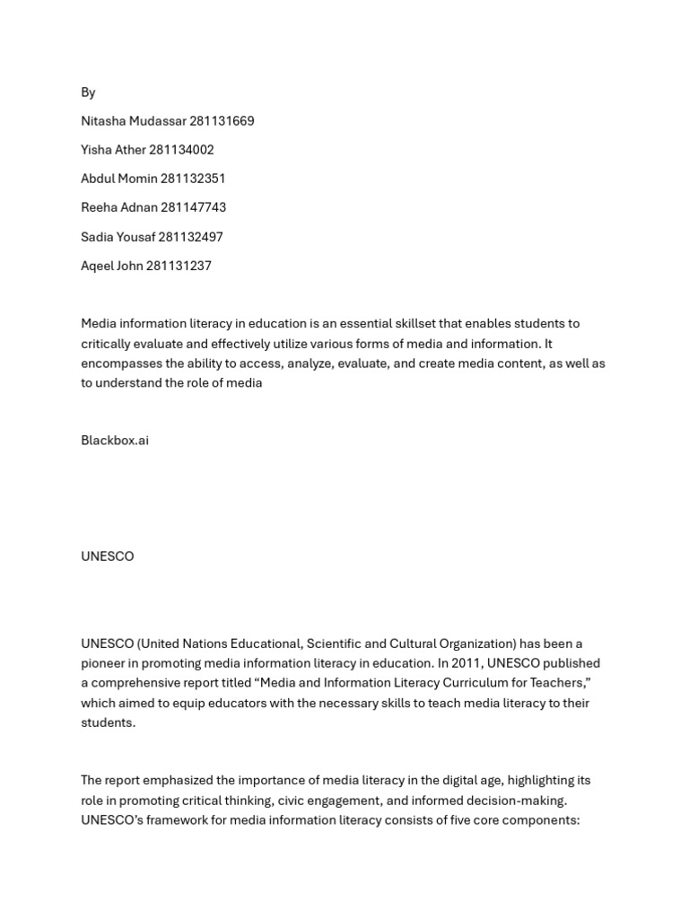 MIL In Education PDF Information Literacy Literacy