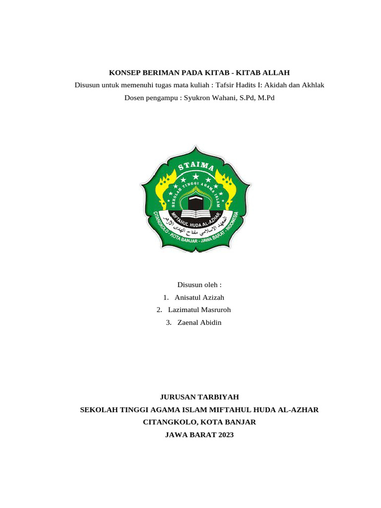 Konsep Beriman Pada Kitab SPI | PDF