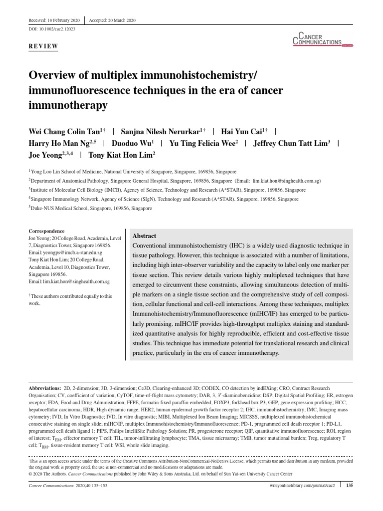 Techniques in The Era of Cancer Immunotherapy PDF | PDF | Immunohistochemistry | Fluorescence In ...