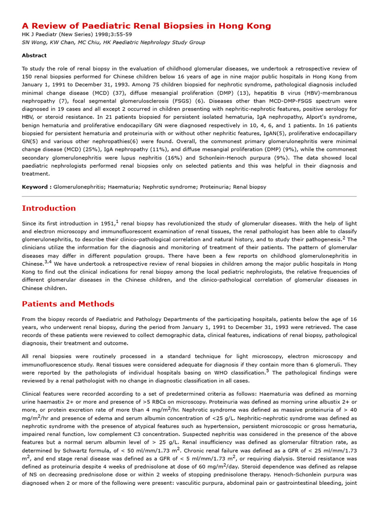 Hong Kong Journal of Paediatrics (HK J Paediatr (New Series) 1998 3 ...