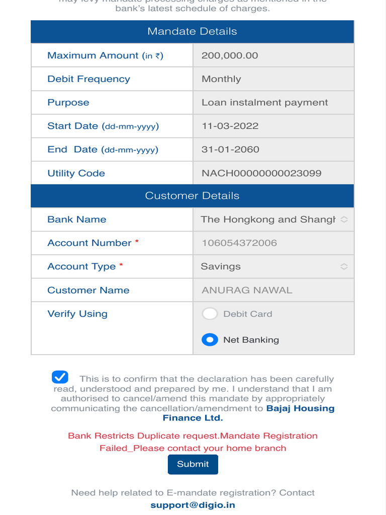 E-Mandate Registration Help Guide | PDF