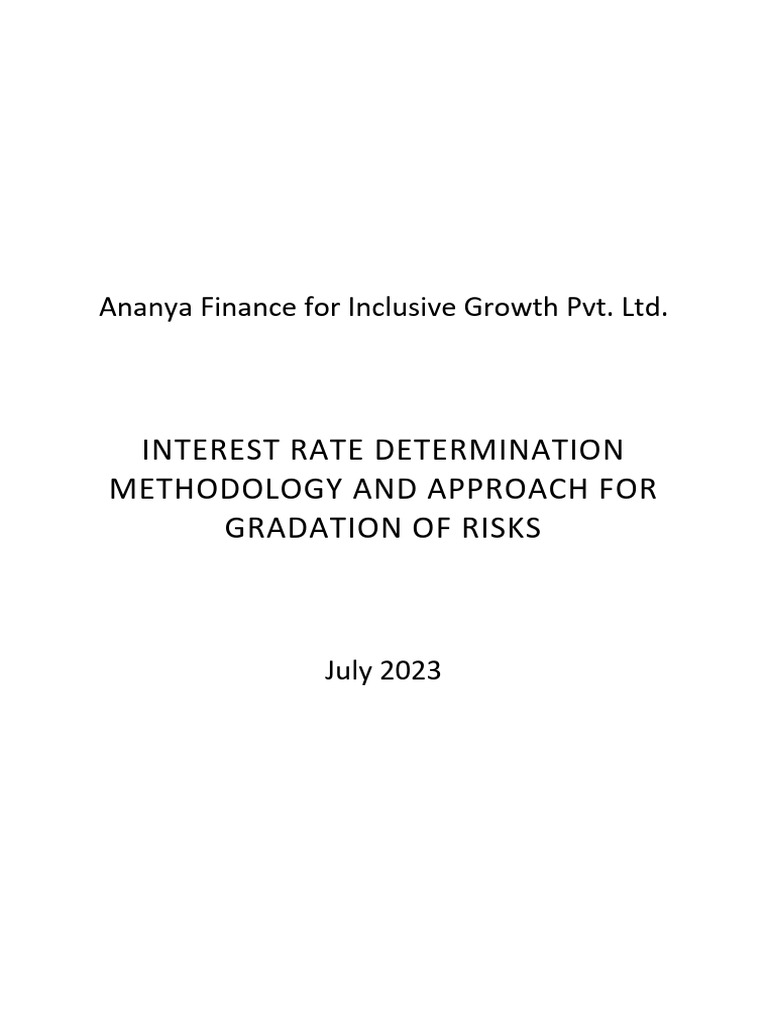 Ananya - Interest Rate Determination Methodology and Approach For ...