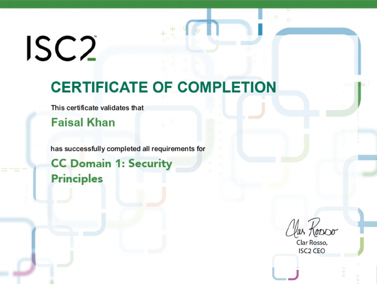 CC - Certificate - Domain1-Security Principles | PDF