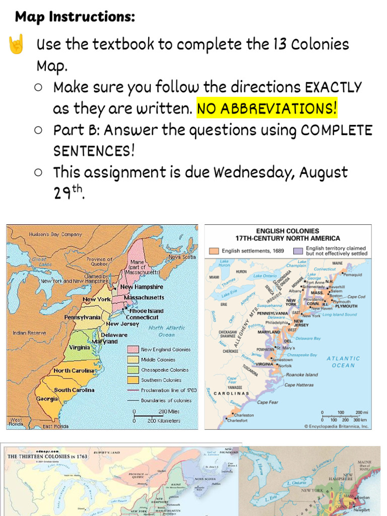 13 Colonies Map | PDF