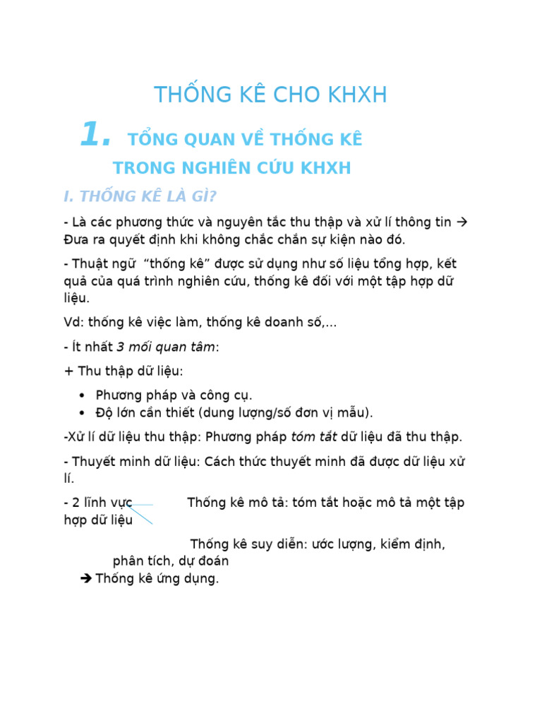 THỐNG KÊ CHO KHXH | PDF