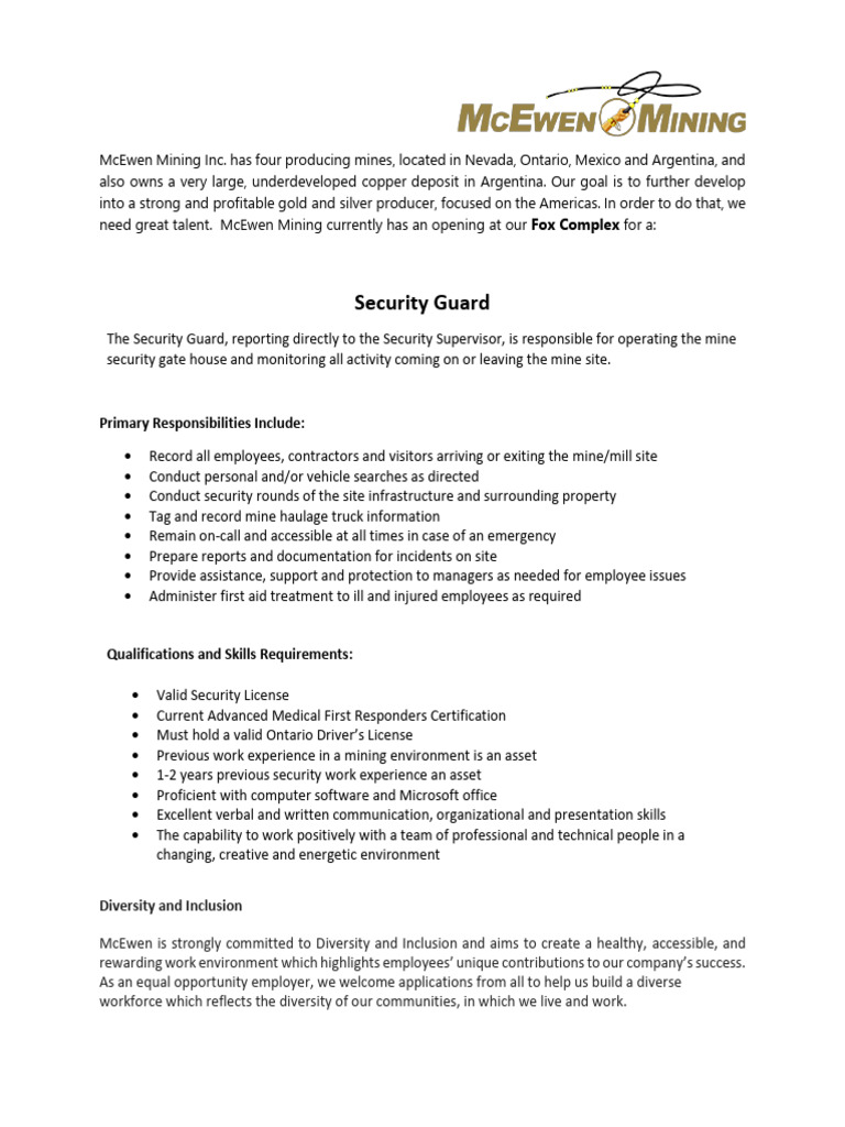 2022 09 12 Security Guard | PDF | Security Guard | Employment