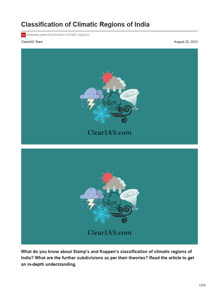Climate Classification of India | PDF | Subtropics | Temperate Climate