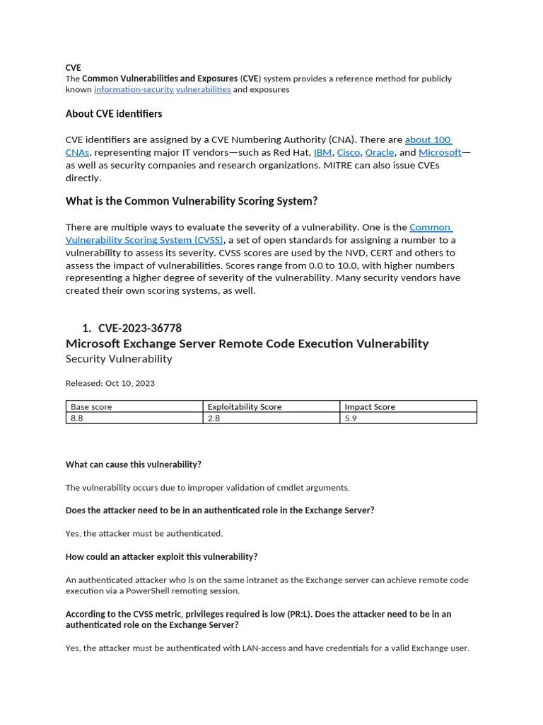 CVE Exchange Server | PDF