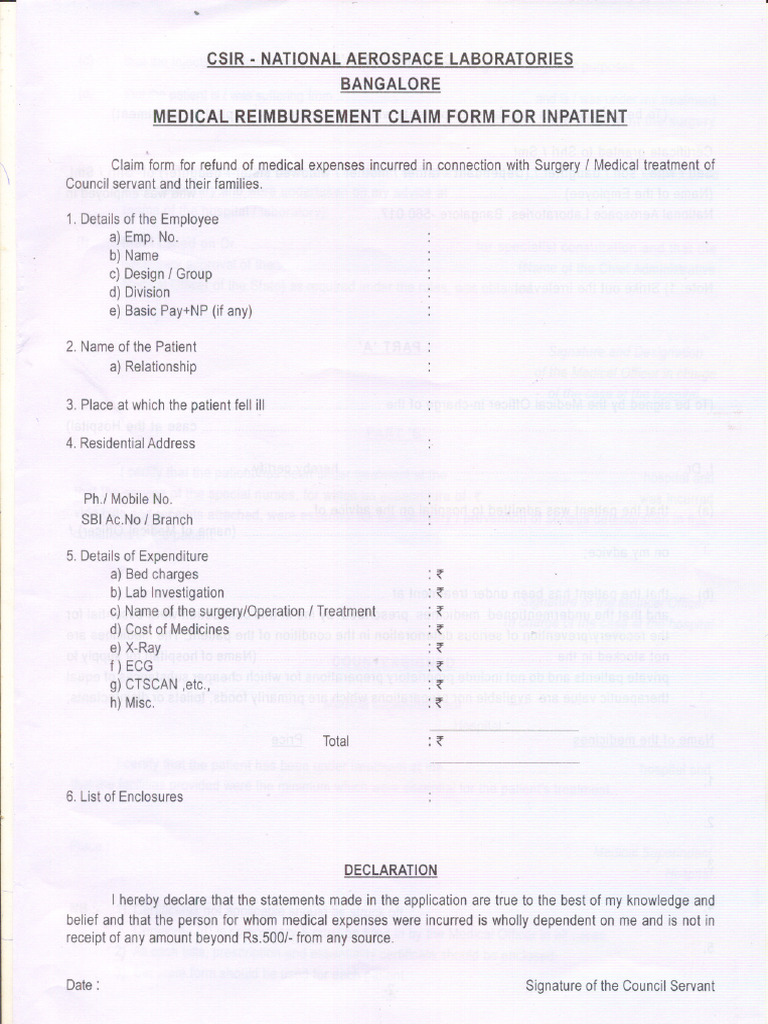 Pensioners Inpatient Form | PDF | Health Sciences | Public Services