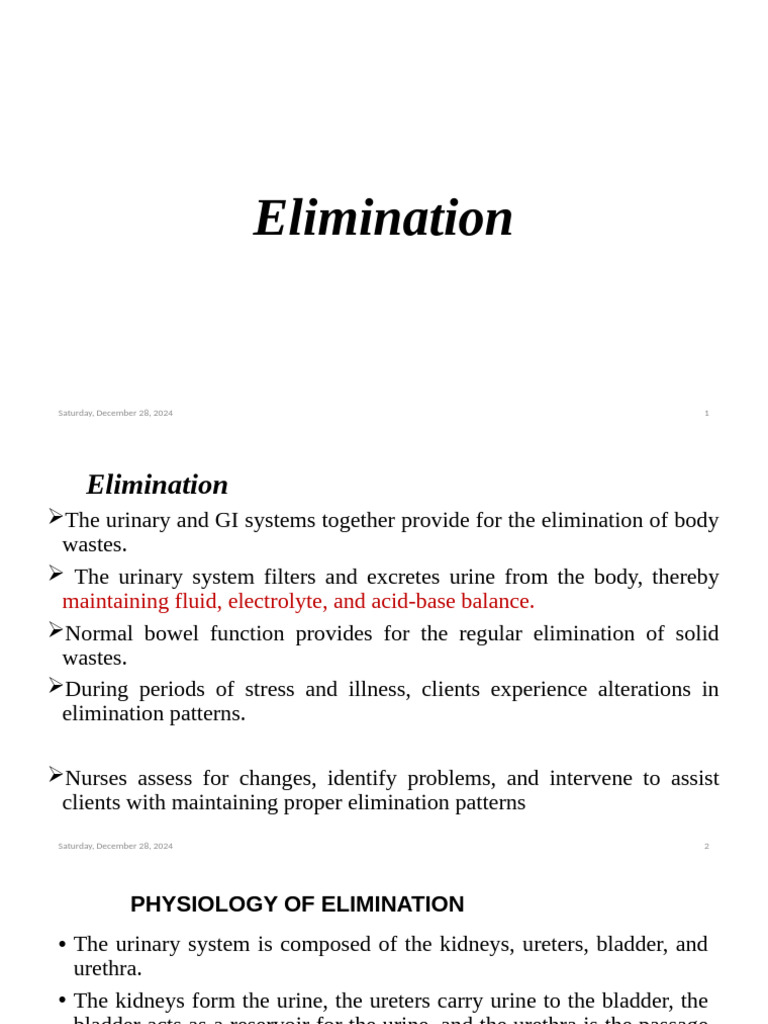 Elimination pattern | PDF | Urinary Incontinence | Urination
