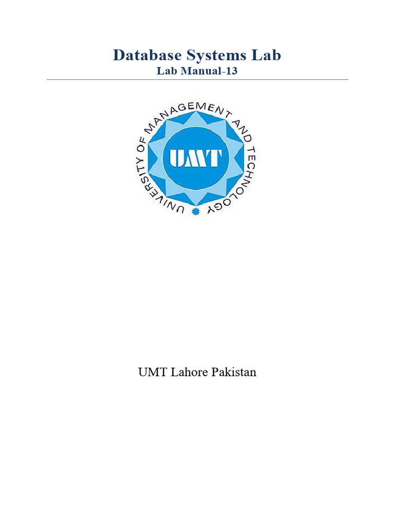 Database Systems Lab Manual-13 | PDF | Table (Database) | Sql