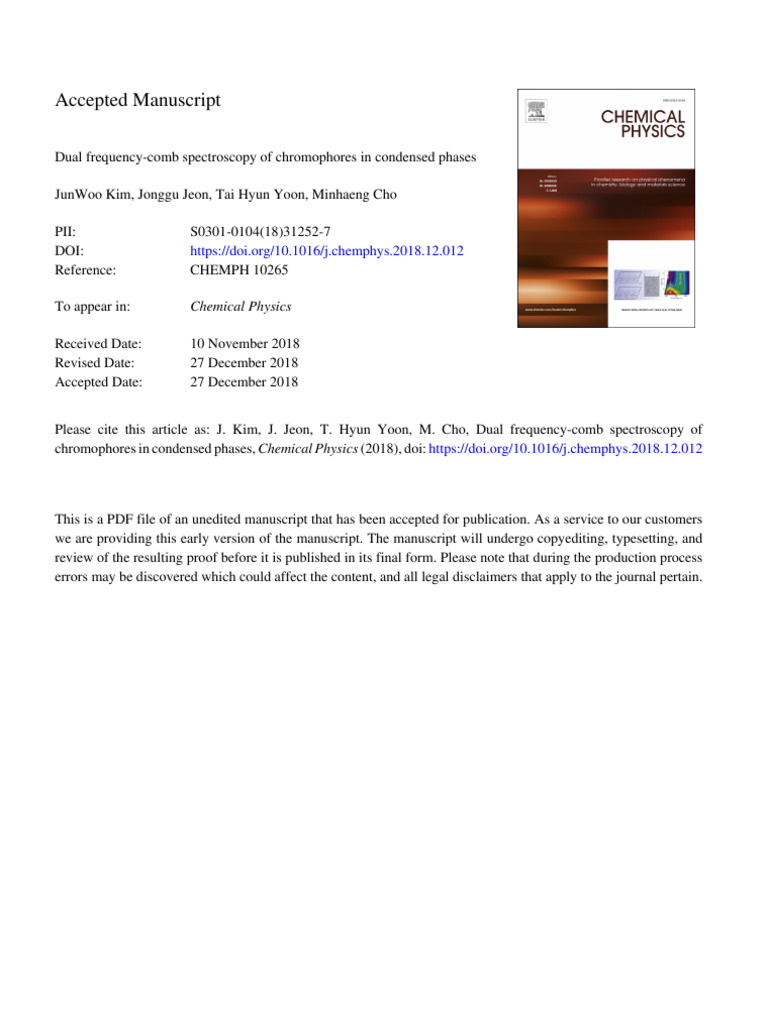 10.1016@j.chemphys.2018.12.012 | PDF | Molecular Physics | Electromagnetic Spectrum