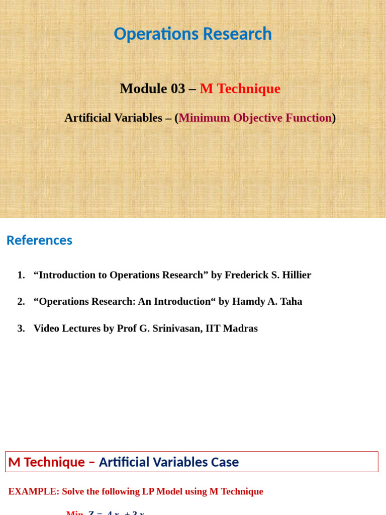 Simplex Method M Technique Min Objective Case Pdf Applied Mathematics Algorithms And