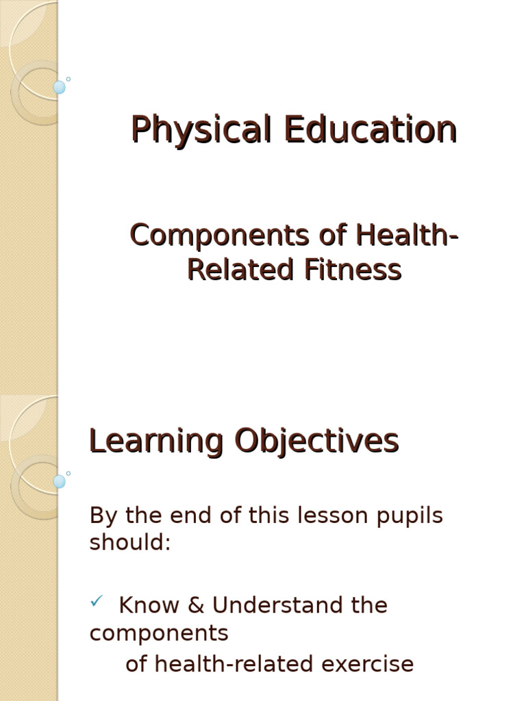 Components of Health-Related Fitness | PDF | Strength Training ...