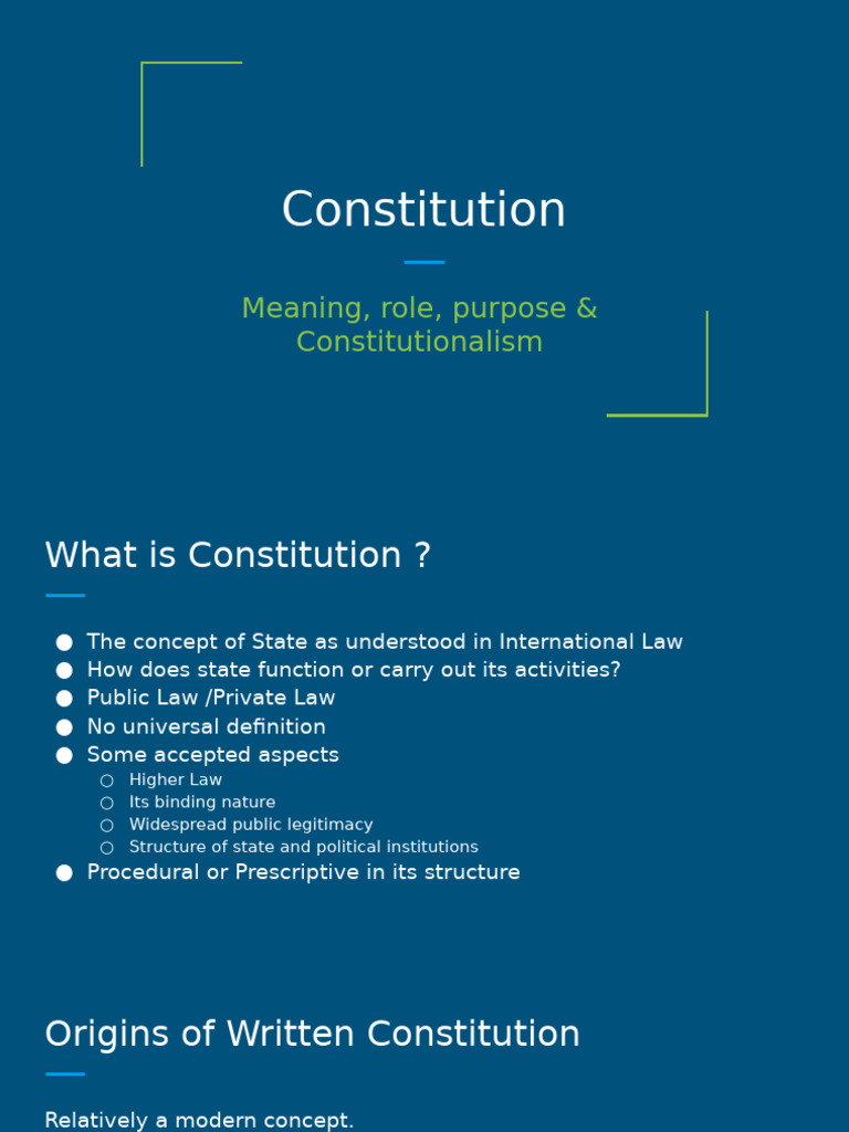 Constitution: Meaning, Role, and Origins | PDF | Sovereignty | Constitution