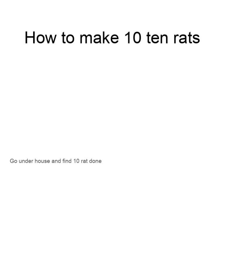 How To Make 10 Ten Rats | PDF
